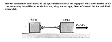 solved find the acceleration of the blocks in the figure if