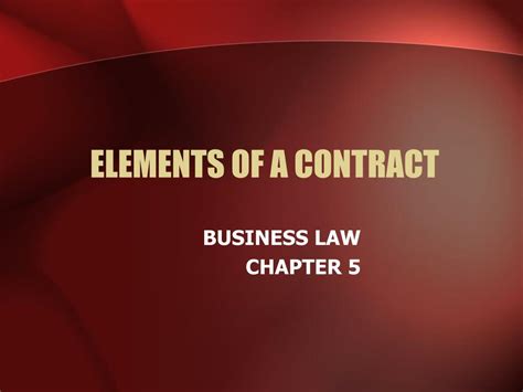 Ppt Elements Of A Contract Powerpoint Presentation Id 719982