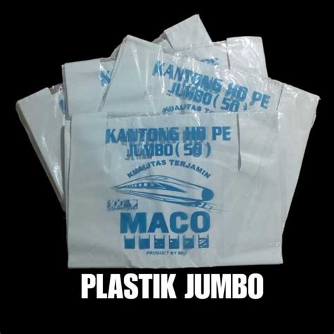 Kresek Jumbo Putih Susu Ukuran 50 Maco Hd Pe Kantong Plastik Jumbo 50