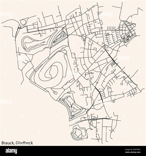 Street Roads Map Of The Brauck District Gladbeck Stock Vector Image