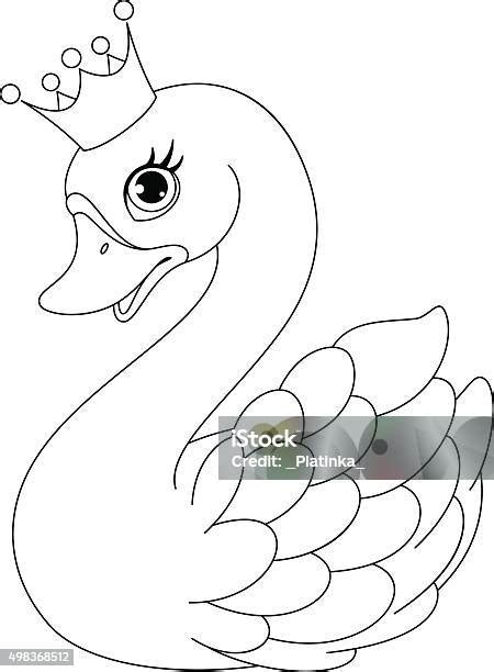 Swan Princess Coloring Page Stock Illustration Download Image Now