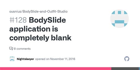 BodySlide Application Is Completely Blank Issue Ousnius BodySlide And Outfit Studio