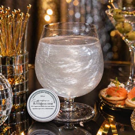 Silver Edible Glitter For Drinks And Cocktails Shimmer