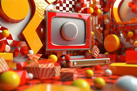 3d Render Colorful Retro Vintage Abstract Remix Design Background Generative Ai 28363152 Stock