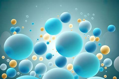 Premium Ai Image Bubbles On A Soft Blue Abstract Backdrop