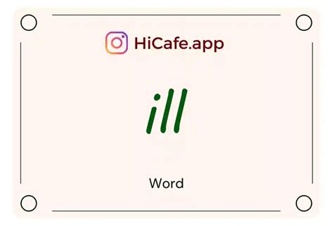 English Word Ill Meaning And Definition Hicafe