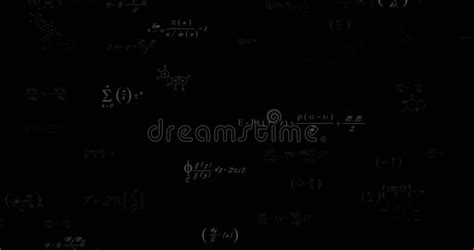 Image Of Mathematical Equations Processing On Black Background Stock