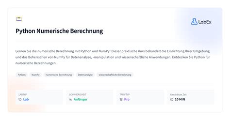 Python Numerische Berechnung Labex