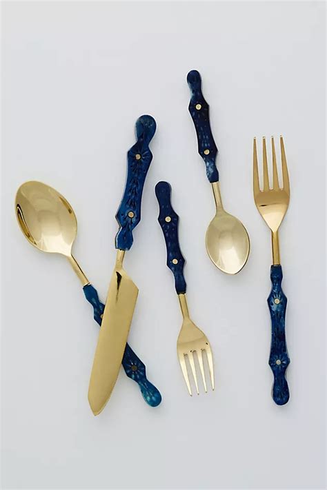 Hammered Brass Flatware Anthroliving