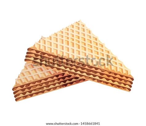 Multilayer Triangular Waffles Vector Illustration On Stock Vector