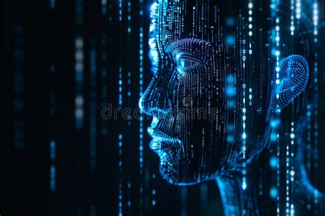 Digital Face With Blue Code Stock Illustration Illustration Of