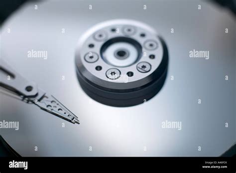 Insides Of A Computer Hard Disk Stock Photo Alamy