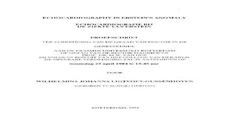 Pdf Echocardiography In Ebsteins Anomaly Echocardiografie Bij