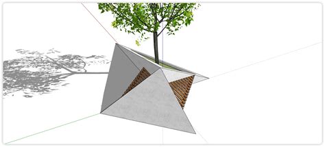 三角形拼图异形树池座椅su模型公园景观土木在线 三角形拼图异形树池座椅su模型公园景观土木在线