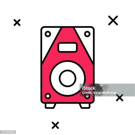 흰색 배경에 격리 된 윤곽선 스테레오 스피커 아이콘 사운드 시스템 스피커 음악 아이콘입니다 음악 기둥 스피커베이스 장비 벡터 가득 찬에 대한 스톡 벡터 아트 및 기타 이미지