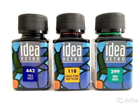 Краска витражная Idea Vetro Maimeri 60мл на основе растворителя Умбра ...