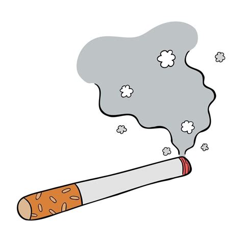 ilustración vectorial de dibujos animados de cigarrillo encendido y su