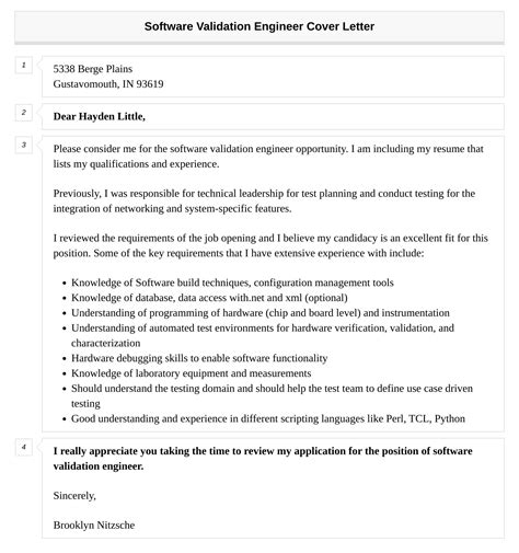 Software Validation Engineer Cover Letter Velvet Jobs