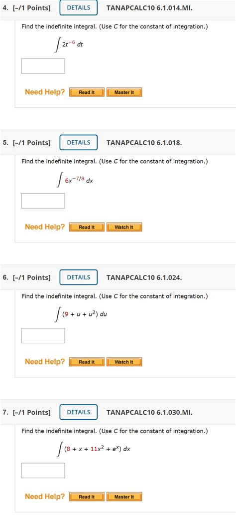 Solved 4 1 Points Details Tanapcalc10 61014mi Find