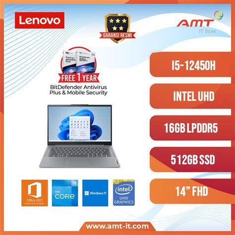 Jual Lenovo Ideapad Slim Iah I H Gb Gb Ssd W Ohs Shopee Indonesia