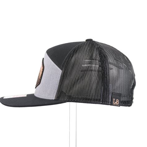 Evergreen Trees Hexagon Leather Patch Flat Bill Trucker Hat The Last