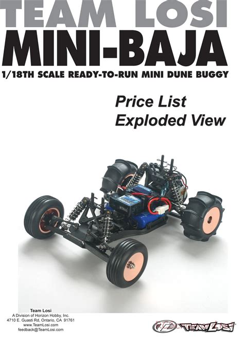 Team Losi Mini Baja Parts List And Exploded View Losb0203 • Rcscrapyard Radio Controlled