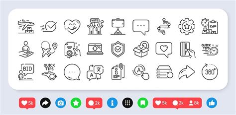 Love Message Checkbox And Timeline Line Icons Pack For Web App Social Media Icons Vector Stock