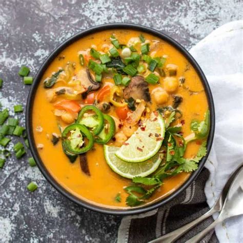 Thai Vegetable Coconut Curry Soup Easy Vegan The Picky Eater