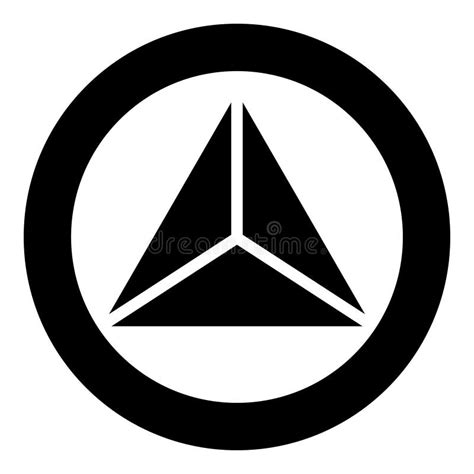 Pyramid Shape Triangle View From Above Sacred Geometry Icon In Circle