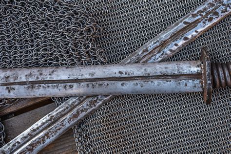 고 대 칼 블레이드 기사 또는 환상 전사의 골동품 스틸 차가운 무기 톱 보기 The Crusades에 대한 스톡 사진 및 기타 이미지 The Crusades 강철 검