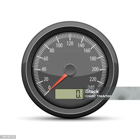 Ilustrasi Desain Vektor Speedometer Terisolasi Pada Latar Belakang