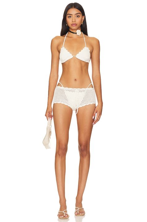 Frankies Bikinis Chloe Crochet Bikini Top In White Revolve