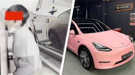 Couple Shocked After Discovering Man Having Sex With Their Pink Tesla
