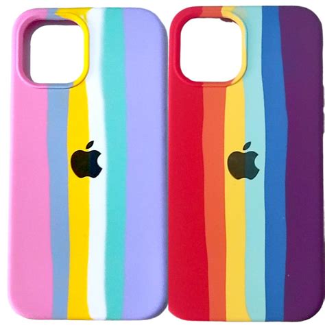 Capa Aveludada por dentro Arco Iris Compativél para IPhone 12 12 Pro