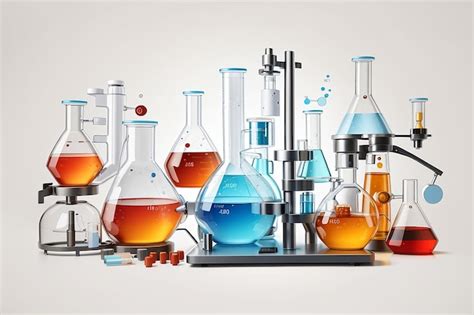 Premium AI Image Fixed Laboratory Glassware On Support On Flask For