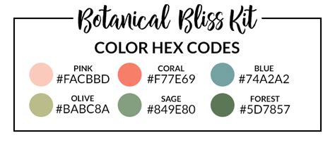 Sticker Set Hex Codes Dpc Digitals Hex Codes Hex Color Codes Hex Color Palette