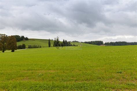 绿色的田野景观下雨天高清图片下载 正版图片503323293 摄图网