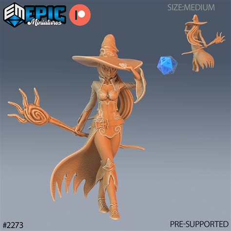 3d File Young Witch ‧ Dnd Miniature ‧ Tabletop Miniatures ‧ Gaming Monster ‧ 3d Model ‧ Rpg