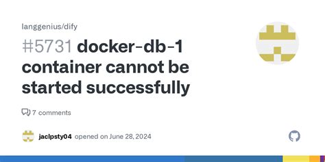 Docker Db 1 Container Cannot Be Started Successfully · Issue 5731