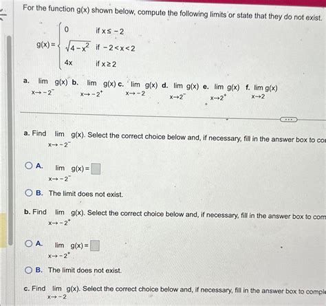 For The Function G X Shown Below Compute The