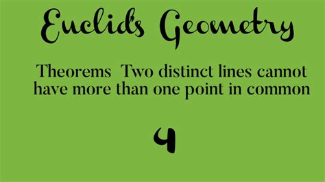 Introduction To Euclid S Geometry Two Distinct Lines Can T Have More