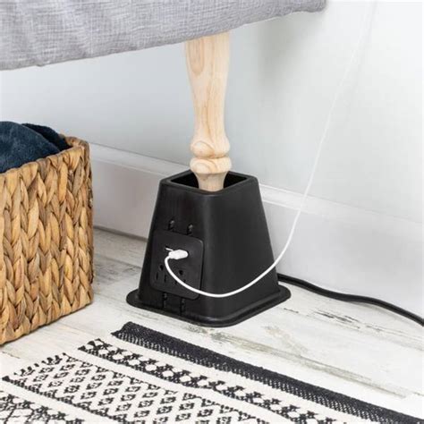 Honey Can Do 55 Powered Black Bed Risers Sto 09675 Blains Farm