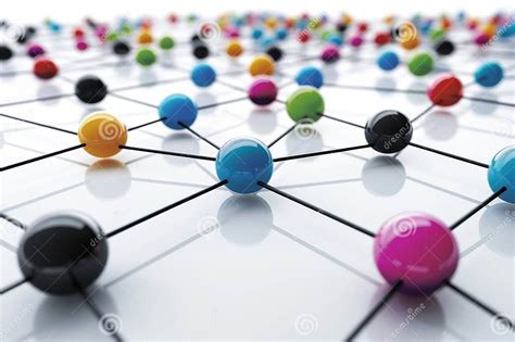 Colorful Spheres Connected By Wires Representing Communication And