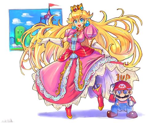 Princess Peach And Mario Mario Drawn By Oomasa Teikoku Danbooru