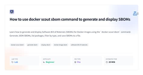 How To Use Docker Scout Sbom Command To Generate And Display Sboms Labex