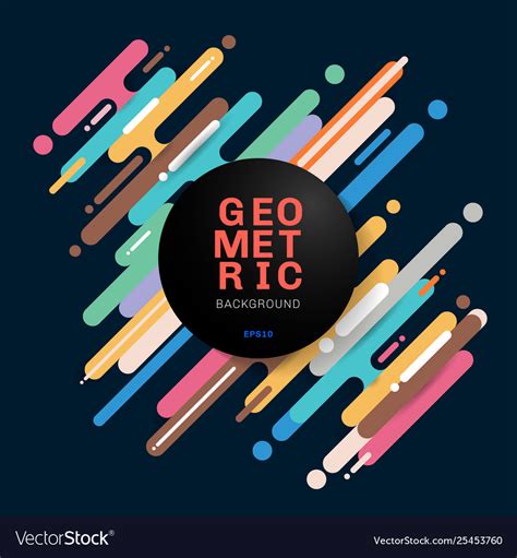 Abstract Multicolor Diagonal Rounded Shapes Lines Vector Image