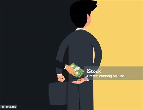 뇌물 수수 및 부패 사업가는 뒤에서 돈을 뇌물을받습니다 돈세탁에 대한 스톡 벡터 아트 및 기타 이미지 돈세탁 부귀
