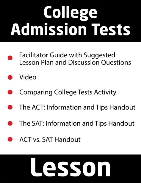 College Admission Tests Trio Printables