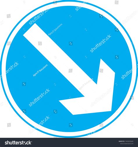 Pass Right Traffic Sign Board Stock Vector Royalty Free 1943035645