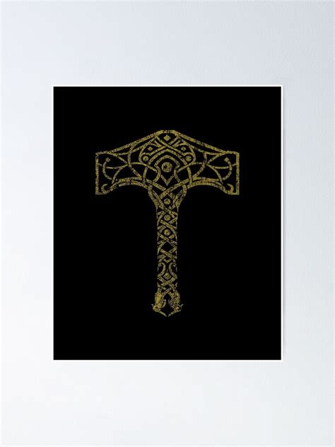 Gow R Mjolnir Rune Poster For Sale By Huckblade Redbubble